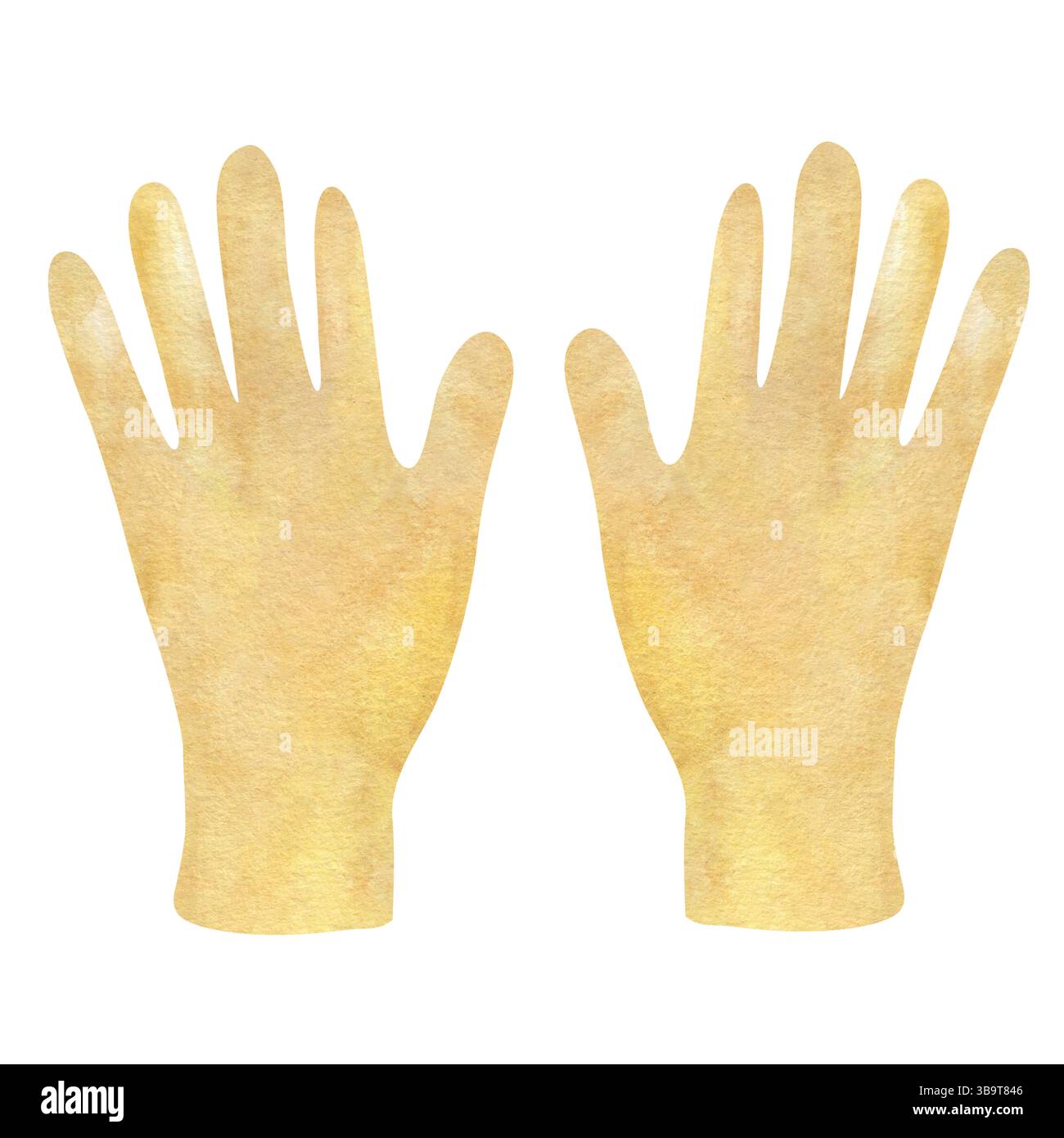 A pair of yellow gardening gloves for your hands. Two hands. Protection ...