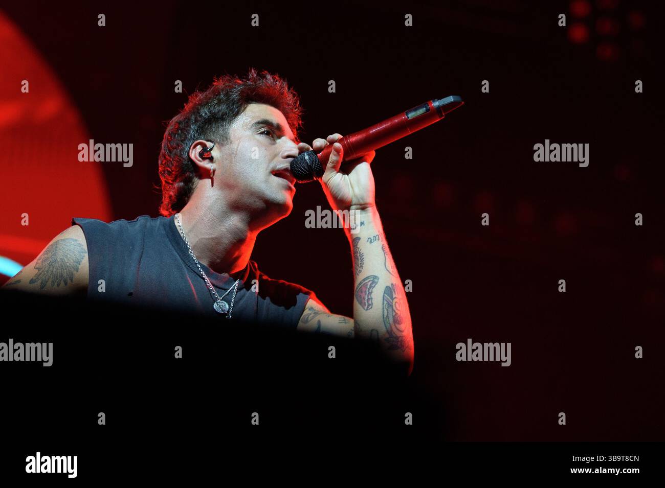 Singer Alvaro de Luna during a concert at the Movistar Arena, on 10 May ...