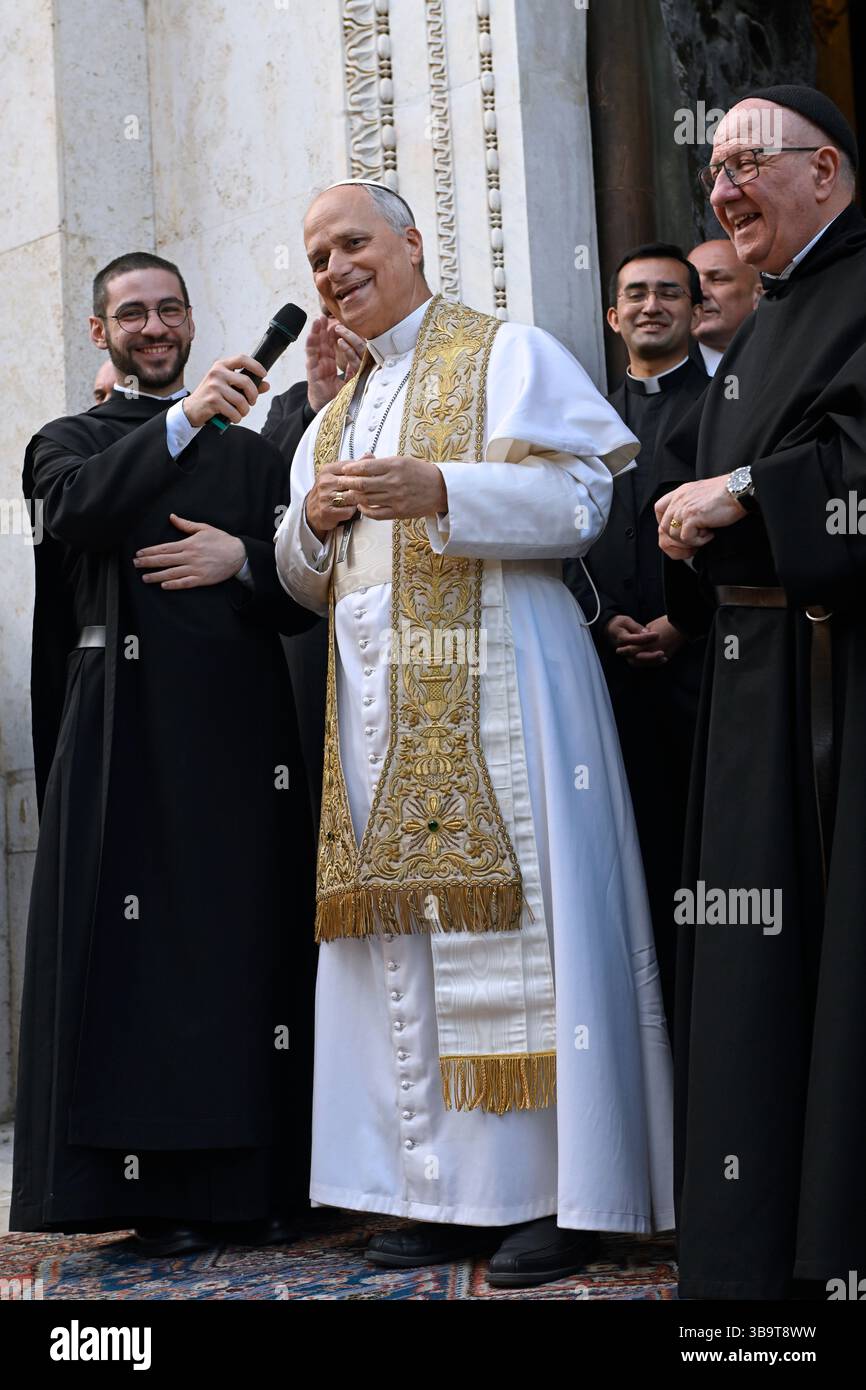 Vatican City State, Vatikanstadt. 10th May, 2025. Pope Leo XIV, Surprise visit to the sanctuary ...