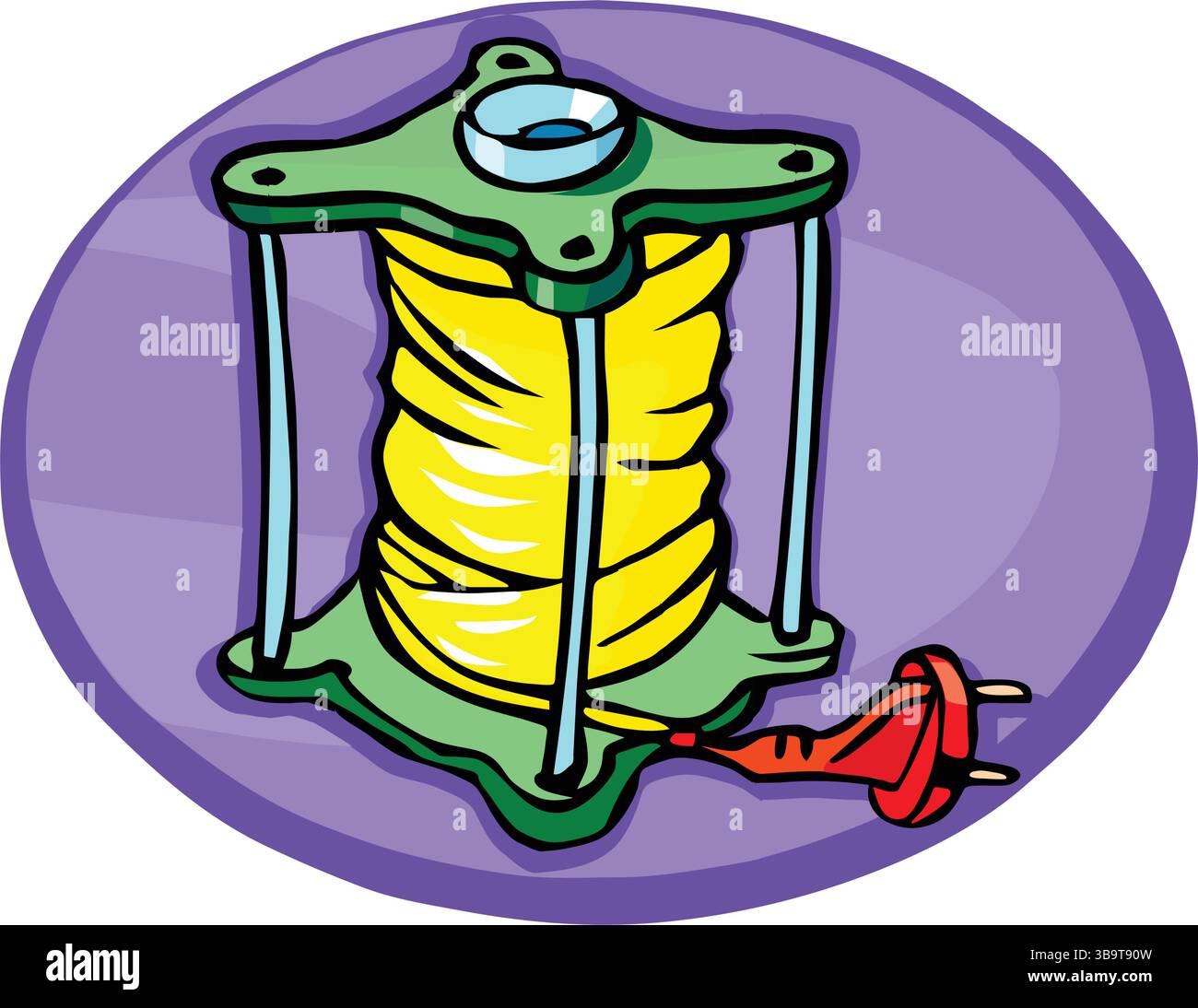 vector illustration of a cord electrical wire spool in cartoon style ...