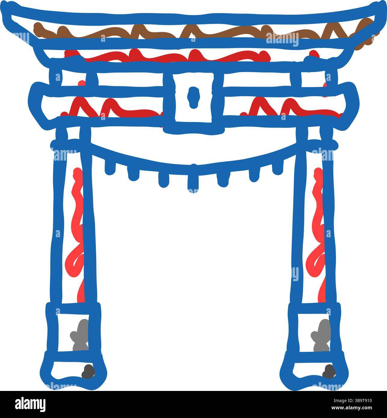 torii gate shintoism icon doodle illustration Stock Vector Image & Art ...
