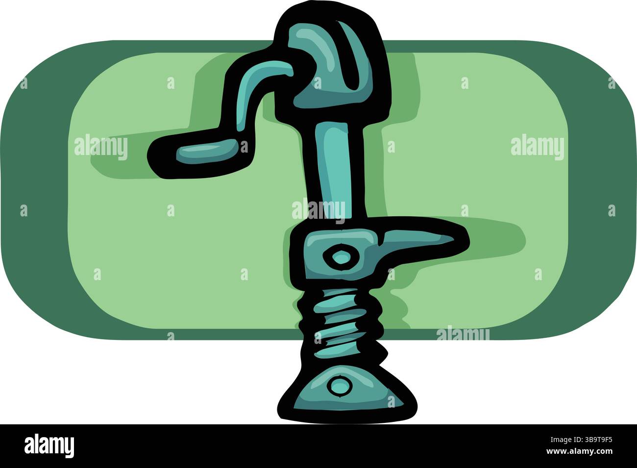 vector illustration of a clamp silhouette tool in cartoon style Stock ...