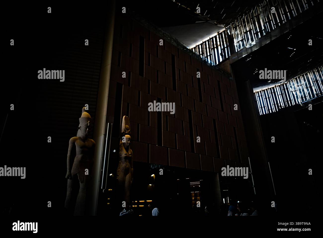 Pharaonic statues are at the Grand Egyptian Museum in Giza, Egypt, on ...