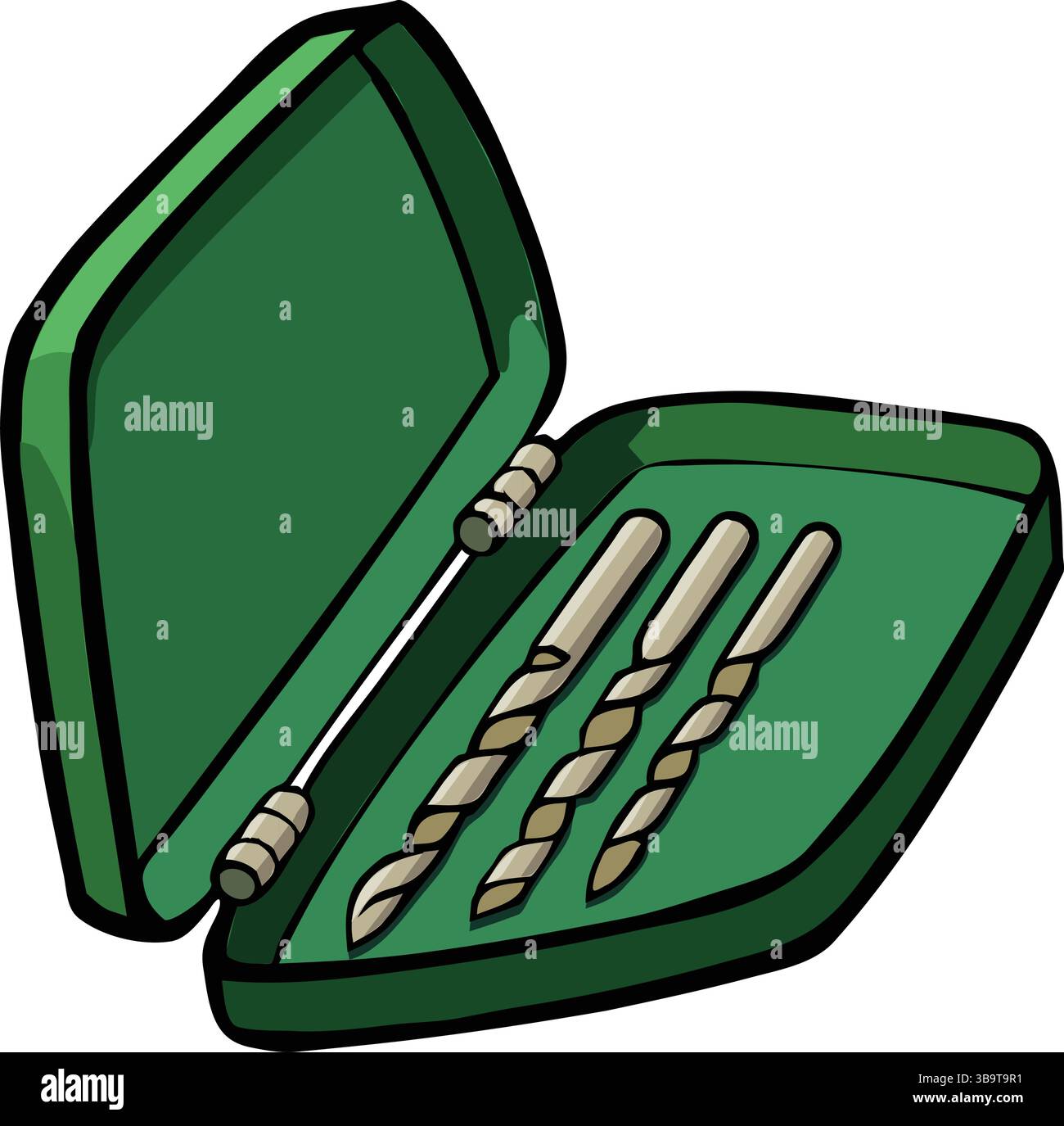 Drilling machine realistic set with isolated icons of rotary twist bits ...