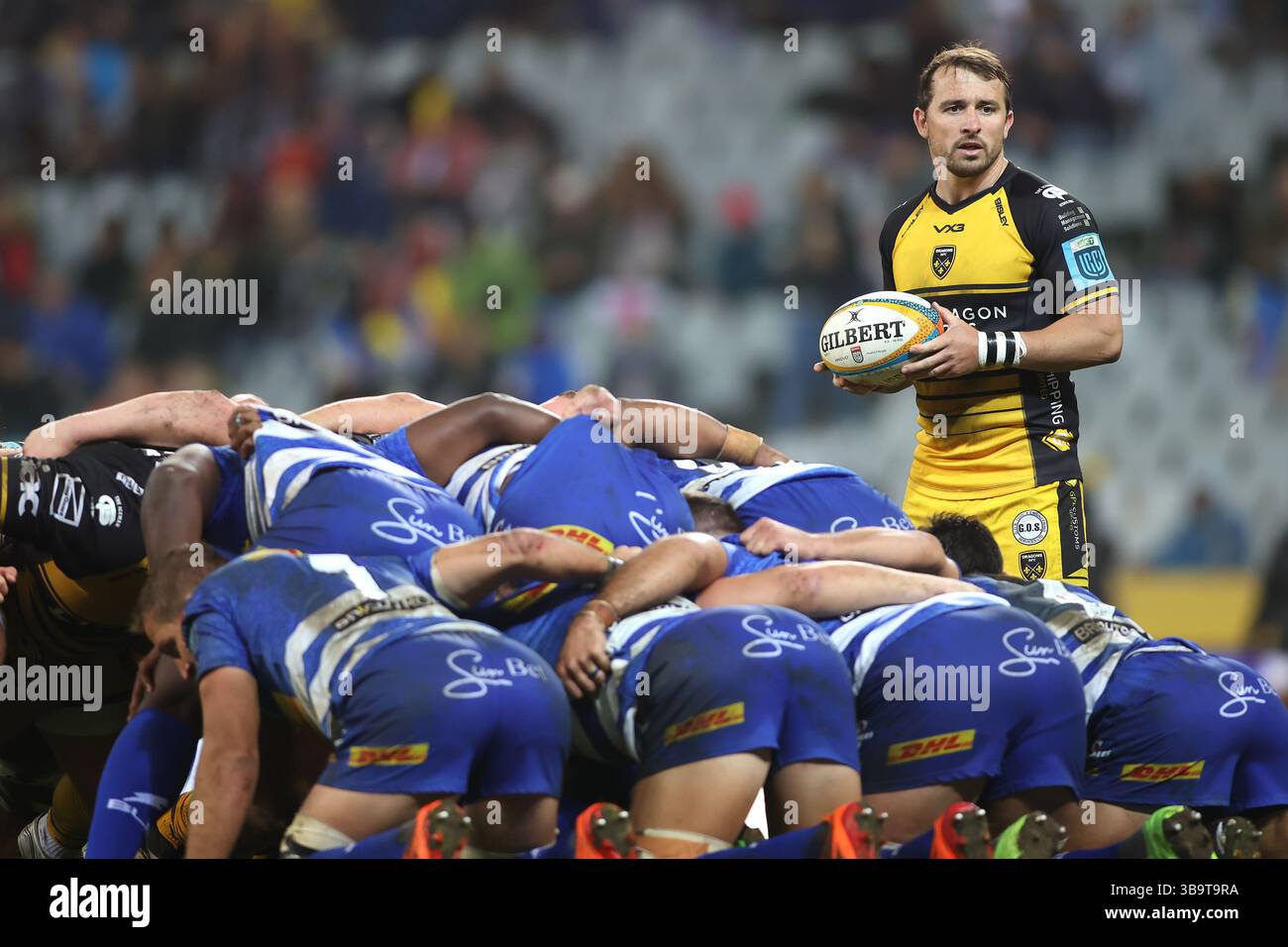 CAPE TOWN, SOUTH AFRICA - MAY 10: Rhodri Williams of Dragons RFC gets ...