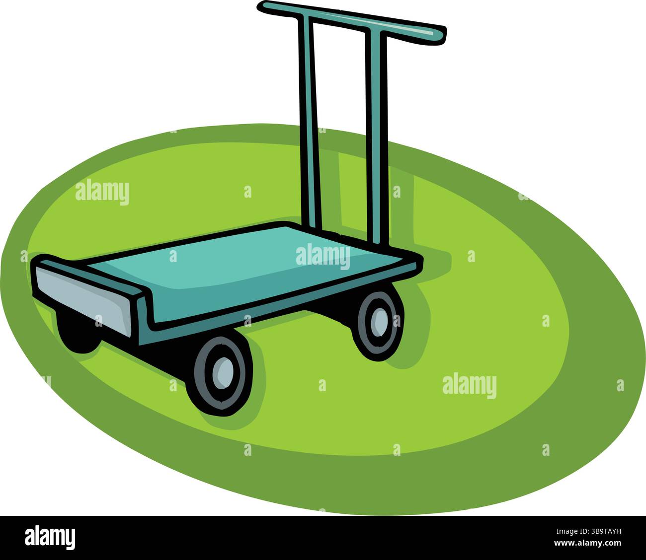 An abstract vector illustration shows a Hand cart for warehouse tool in ...