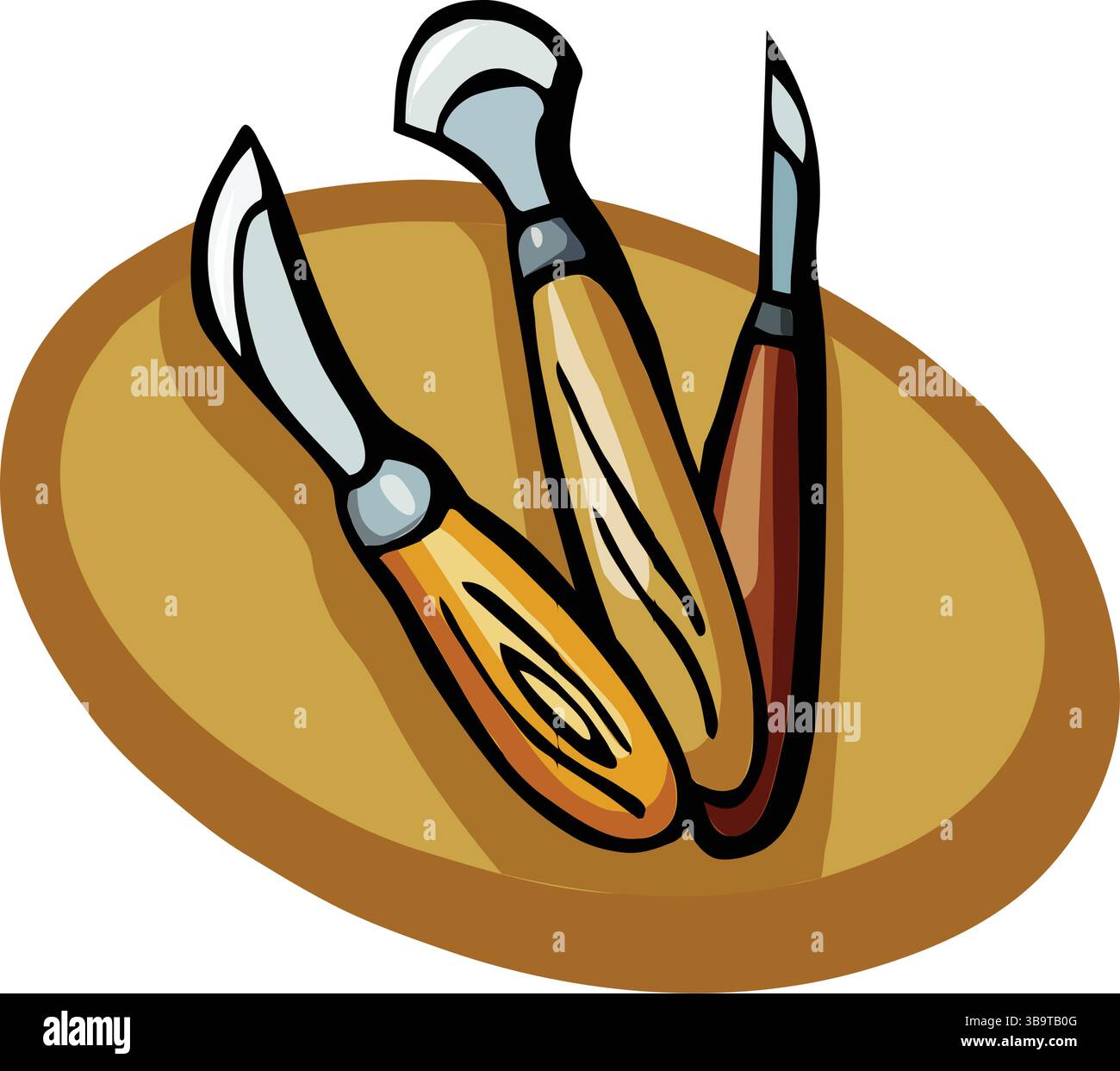 An abstract vector illustration shows a carpentry hand Chisel tools in ...