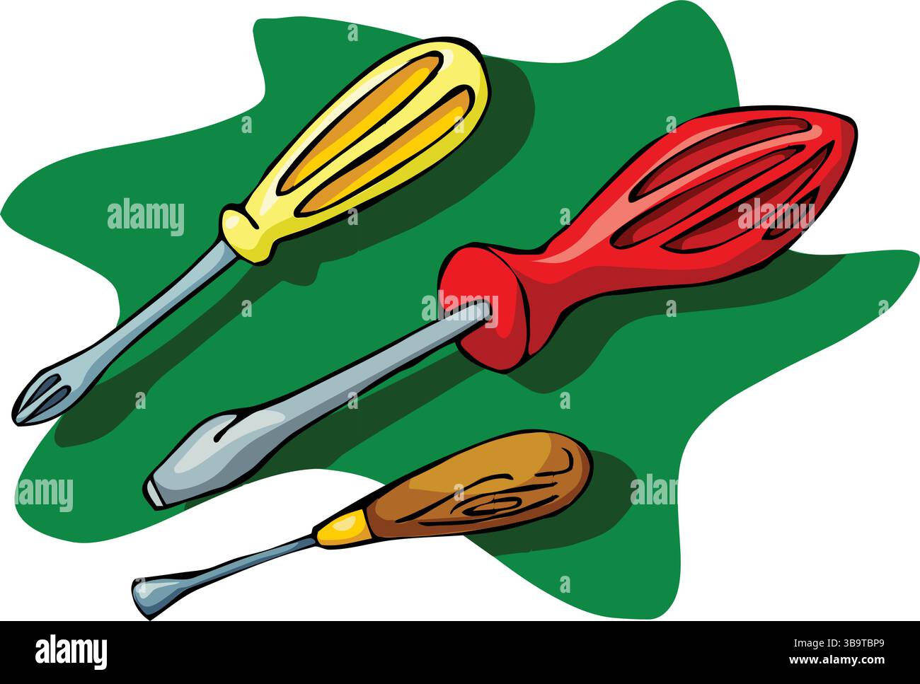 An abstract vector illustration shows a screwdrivers construction tool ...
