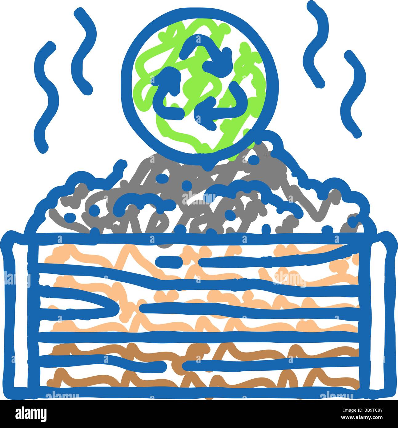 composting environmental icon doodle illustration Stock Vector Image ...
