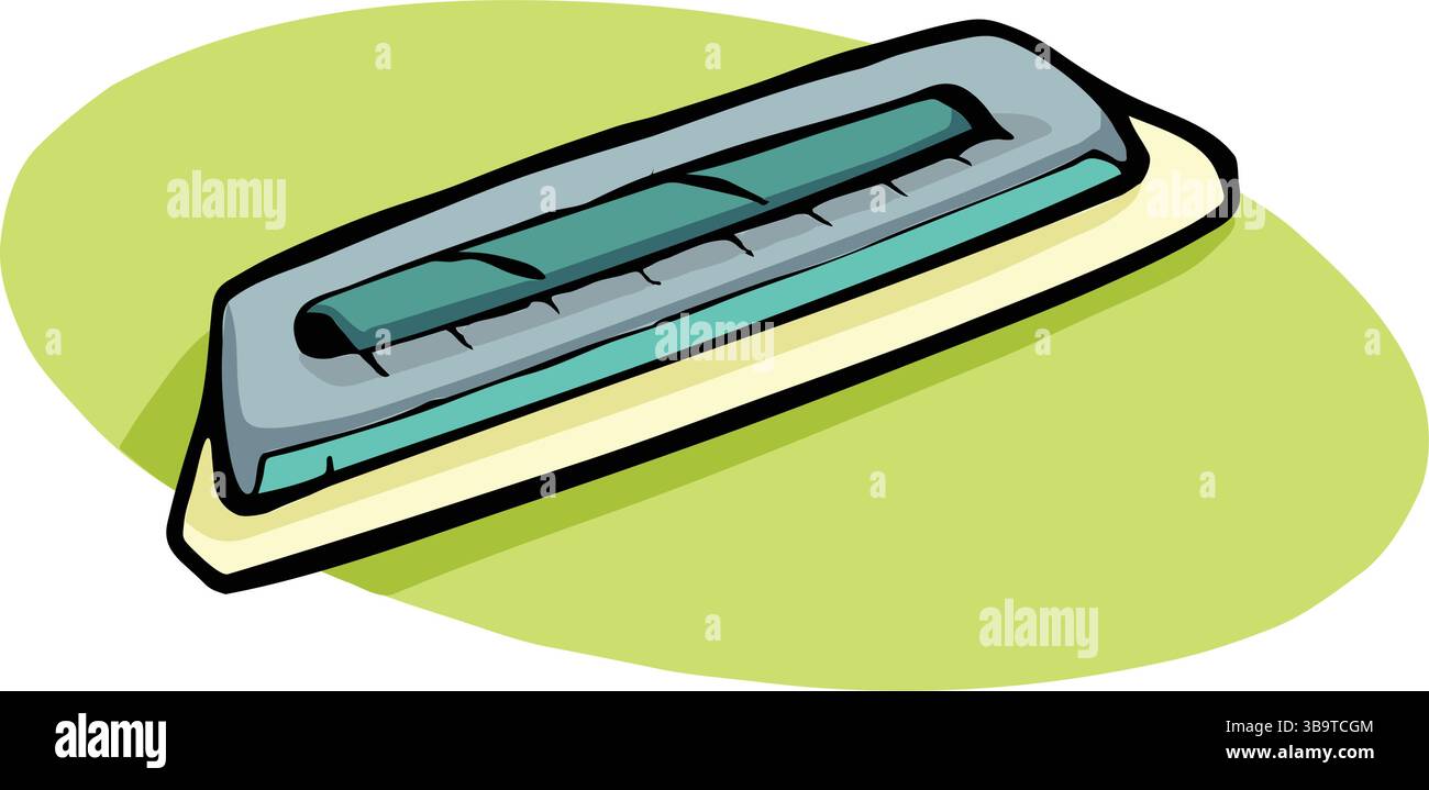 An abstract vector illustration shows a spirit level in cartoon style ...