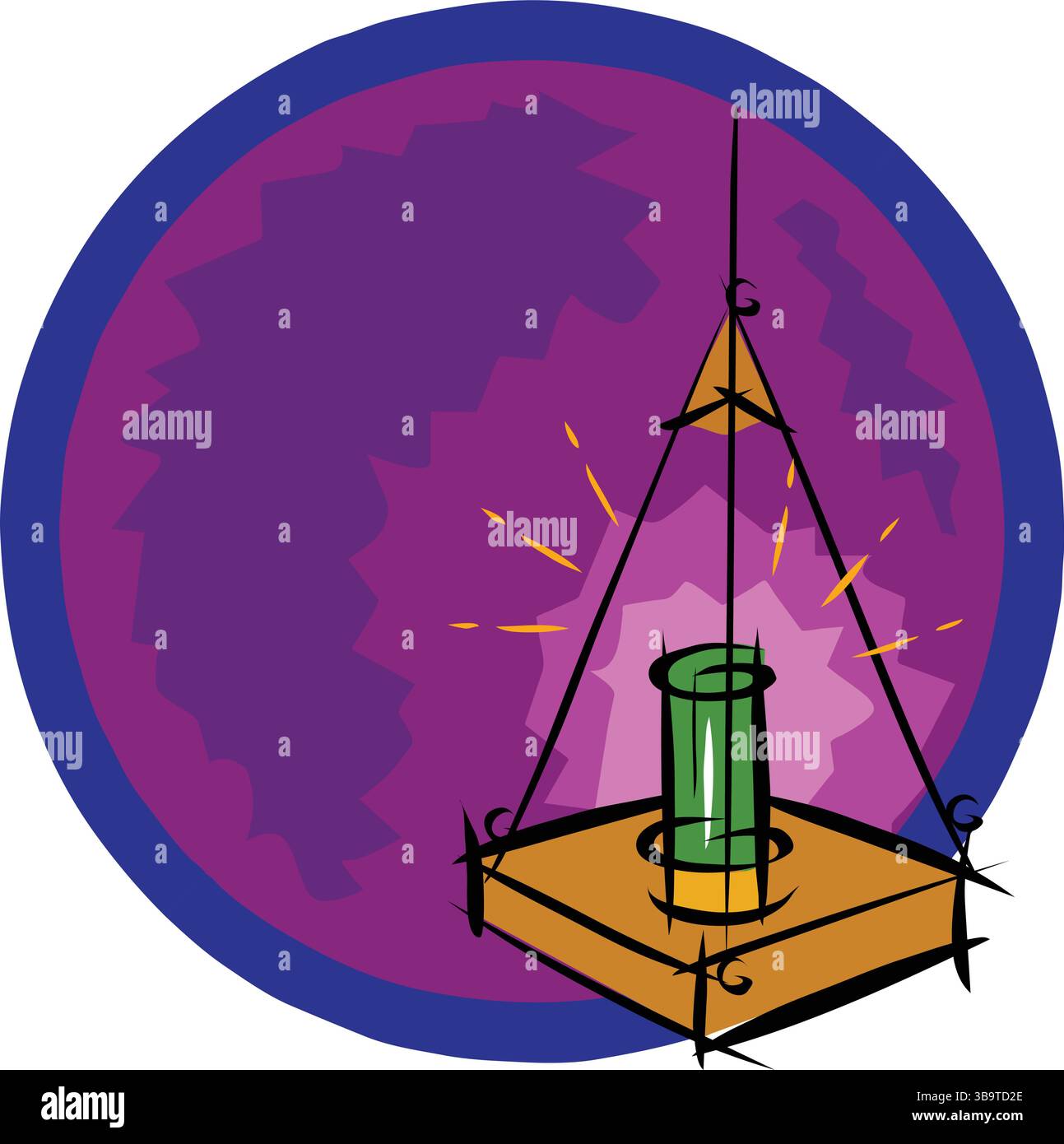 An abstract vector illustration shows a concrete slab on hoist at ...