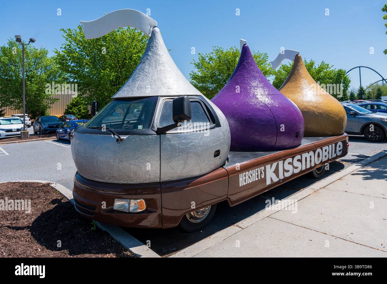 Hershey, PA USA - May 10, 2025 The Hershey Kissmobile stands parked at ...