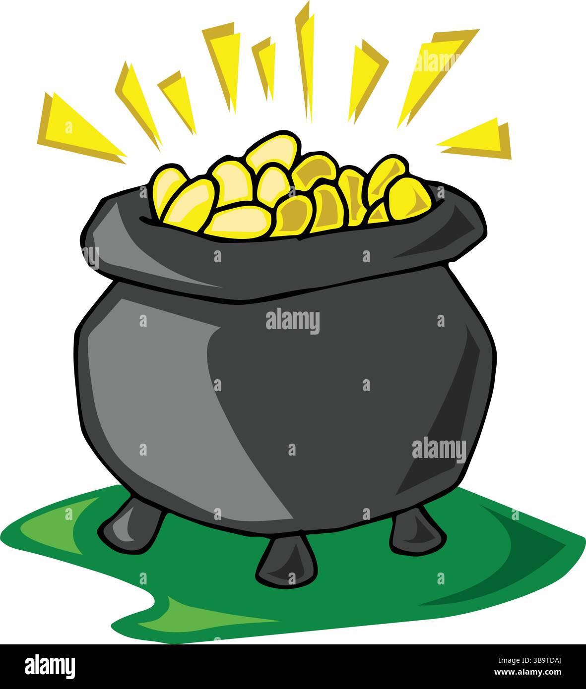 An abstract vector illustration shows a industry gold mining in cartoon ...