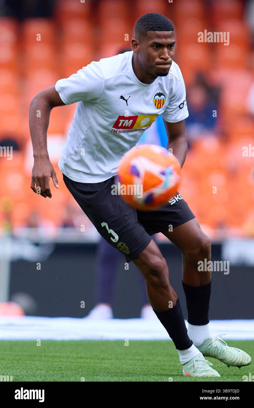VALENCIA, SPAIN - MAY 10: Cristhian Mosquera Centre-Back of Valencia CF ...