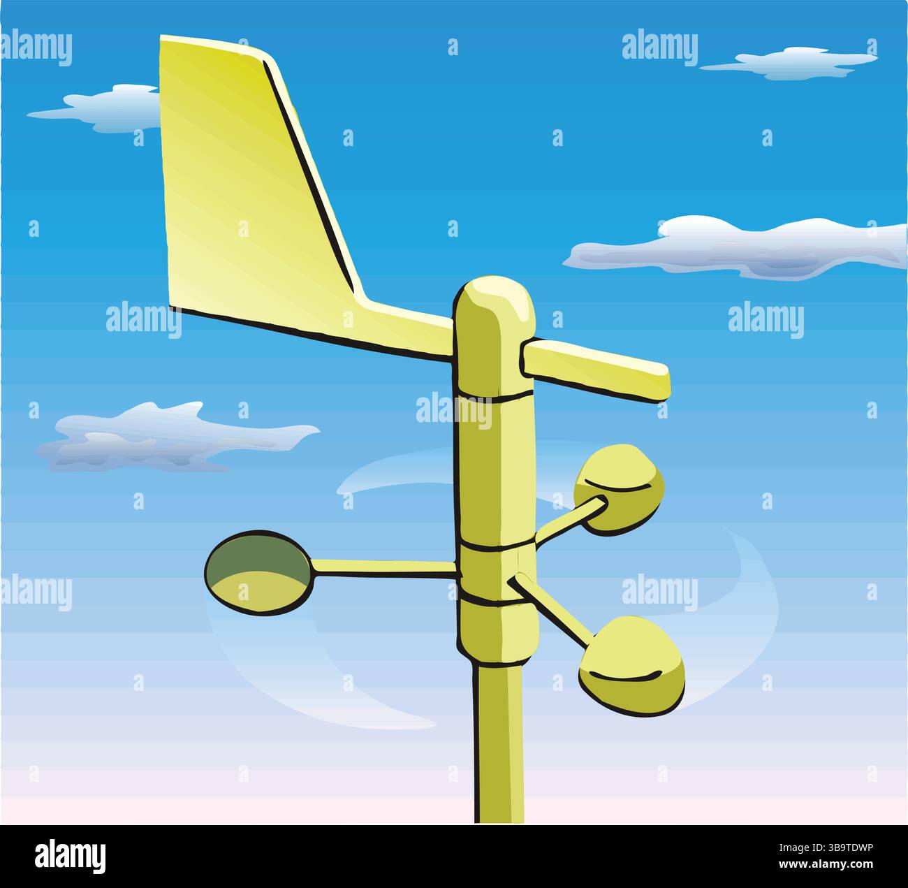 An abstract vector illustration shows a air nature weathercock in ...