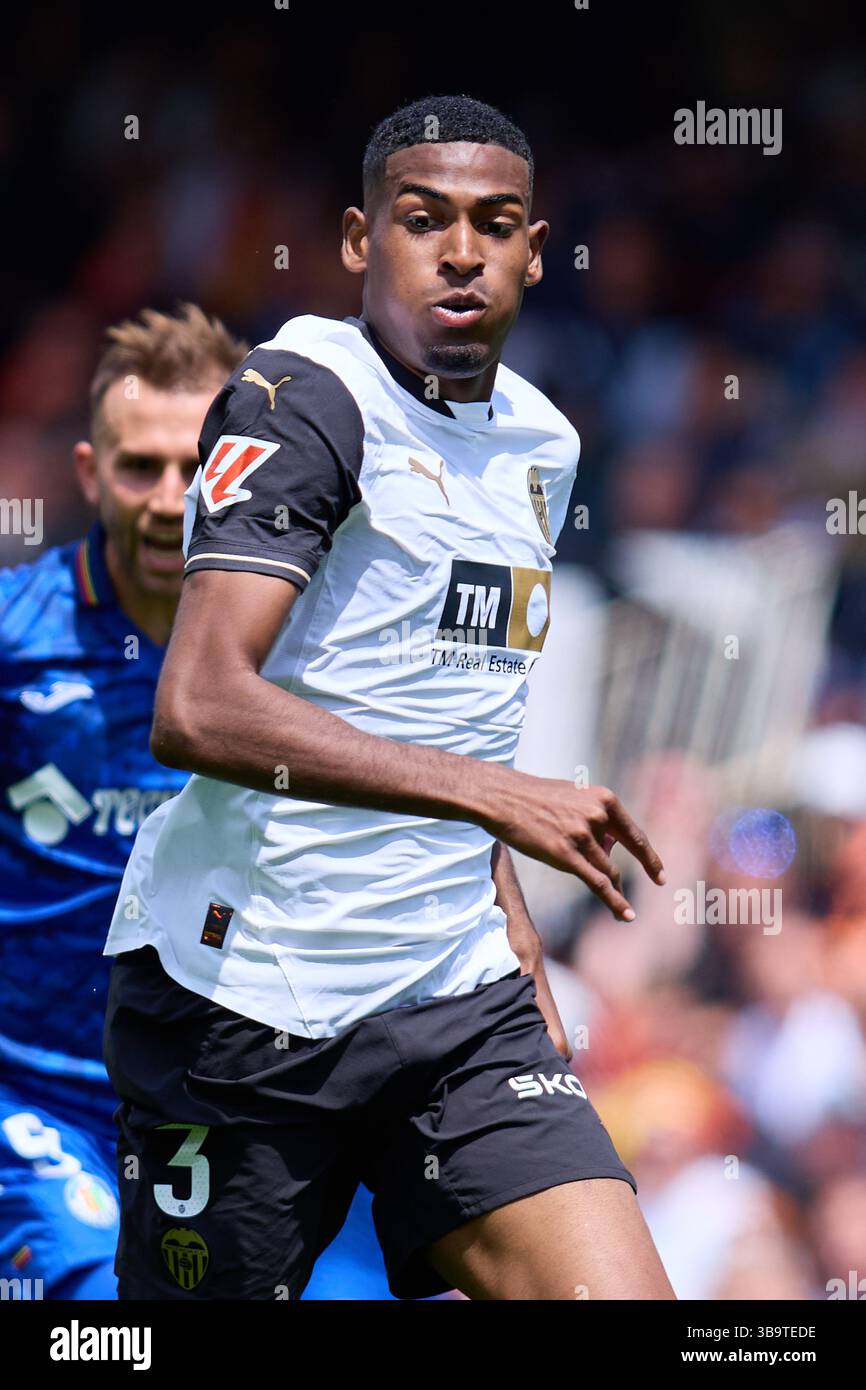 VALENCIA, SPAIN - MAY 10: Cristhian Mosquera Centre-Back of Valencia CF ...