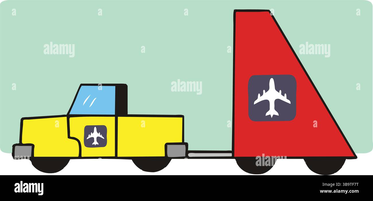 Airport vehicle icon with isometric aircraft steps vector illustration ...