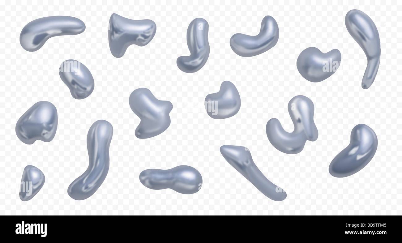 3d chrome liquid shapes Stock Vector Images - Alamy