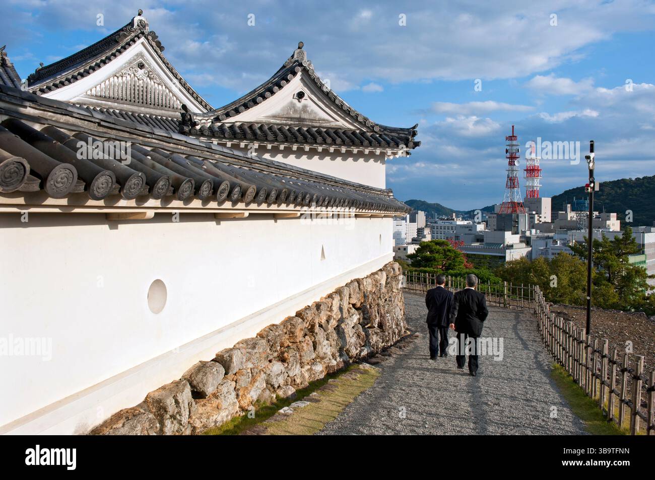 Round and triangular shaped weapon portals (武者窓) in the wall of Kochi ...
