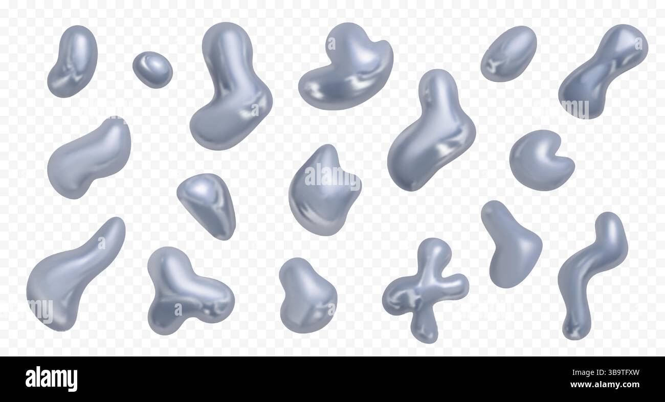 3d chrome liquid shapes Stock Vector Images - Alamy