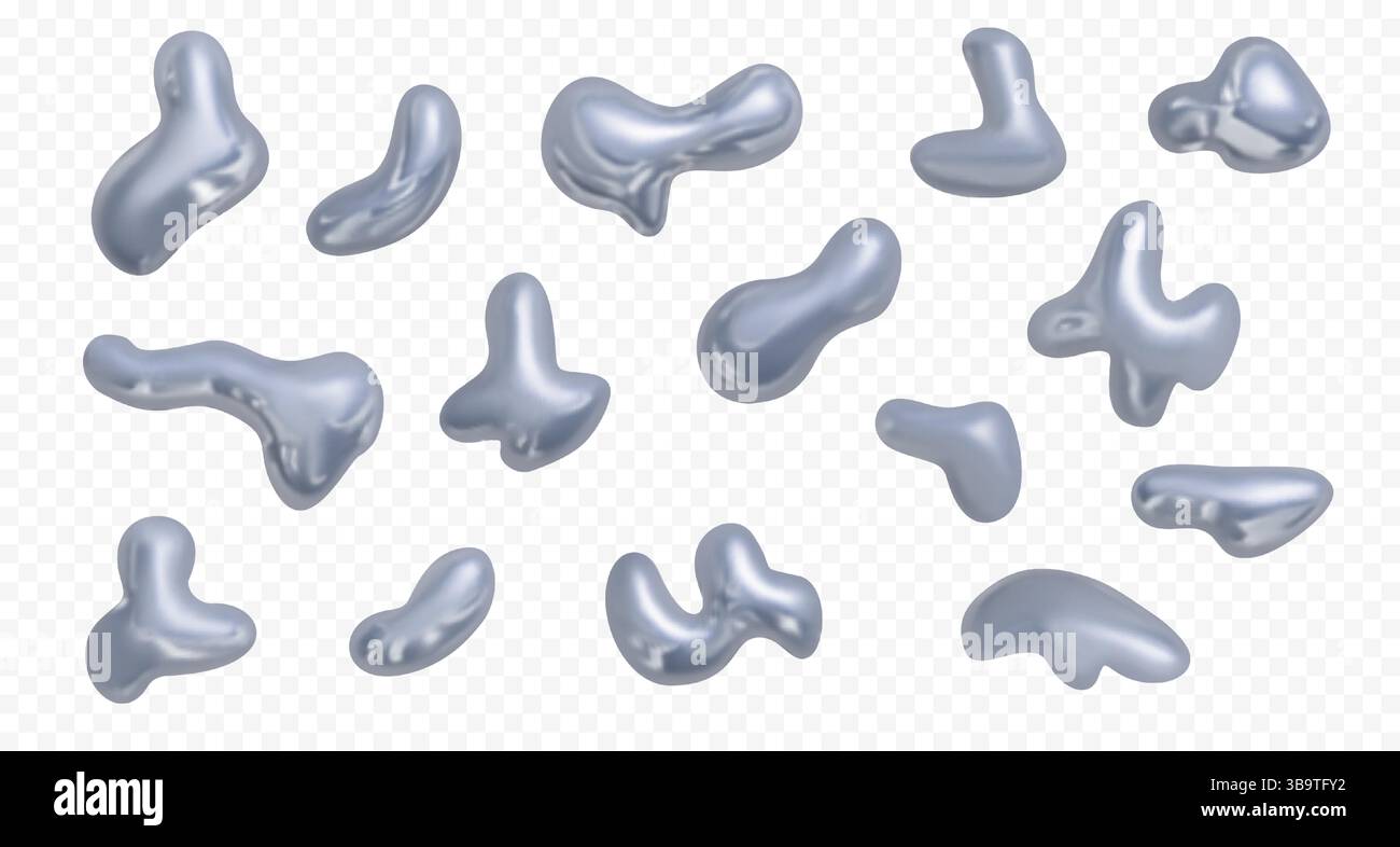 3d chrome liquid shapes Stock Vector Images - Alamy