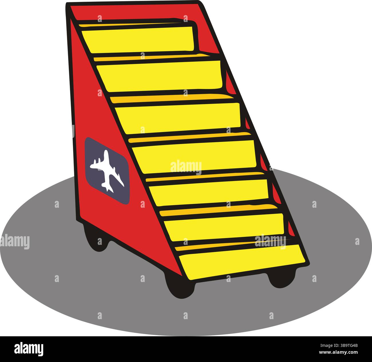 Airport vehicle icon with isometric aircraft steps 3d vector ...