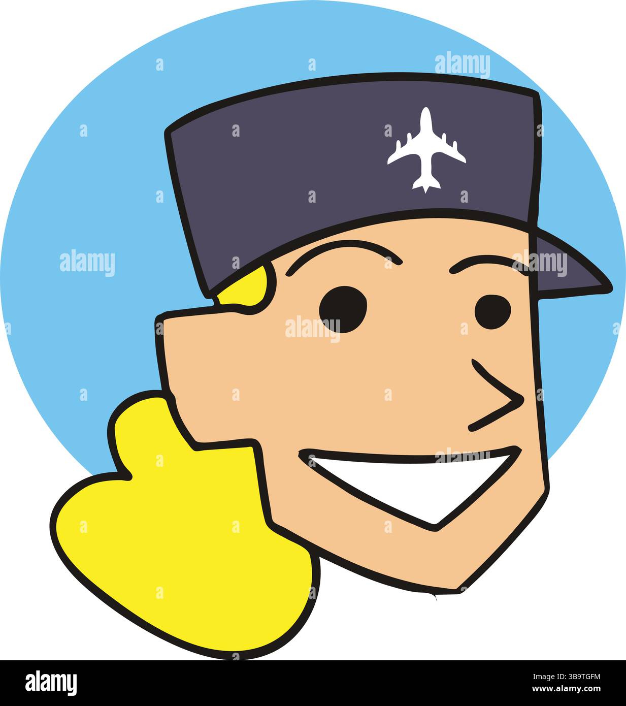 An abstract vector illustration shows a character airport crew in ...