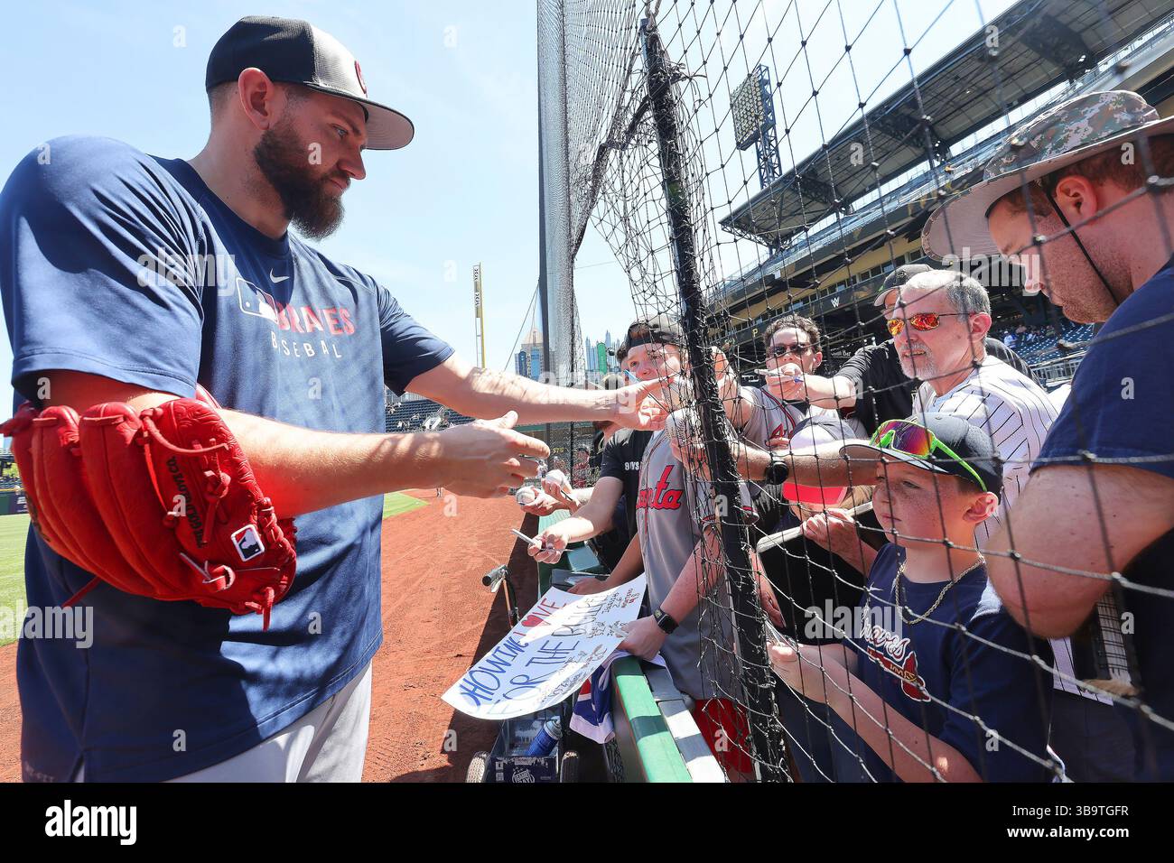 PITTSBURGH, PA - MAY 10: Dylan Lee #52 of the Atlanta Braves signs ...