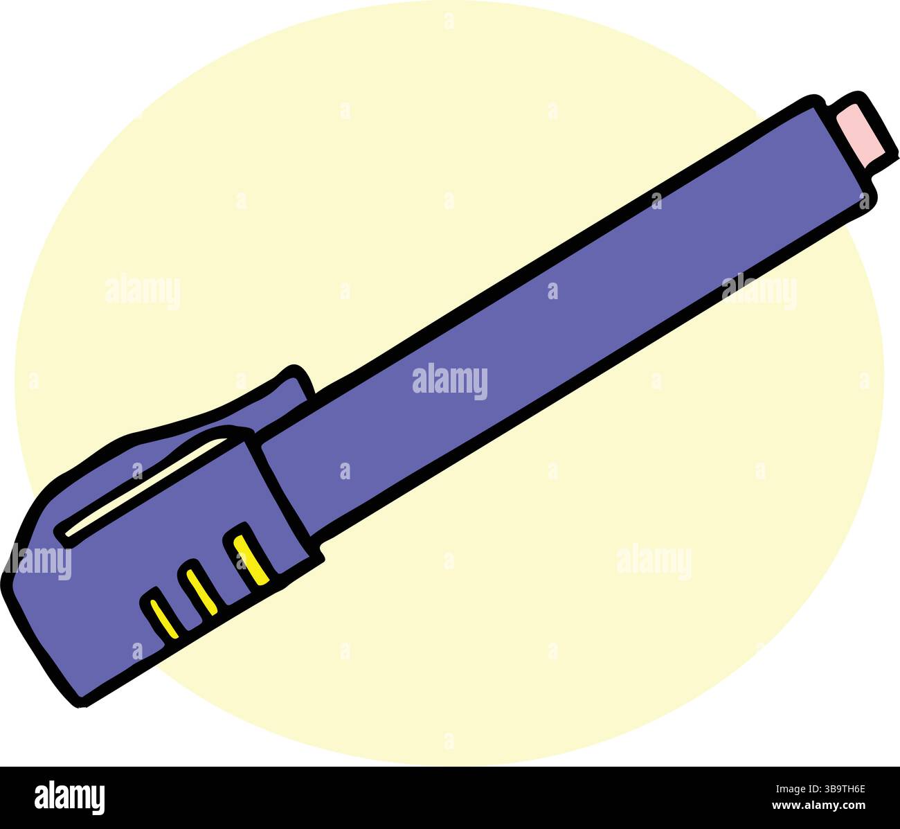 An abstract vector illustration shows a pen eraser in cartoon style ...