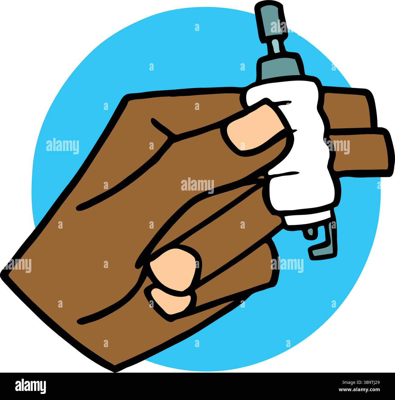 An abstract vector illustration shows a mechanic spark plug in cartoon ...