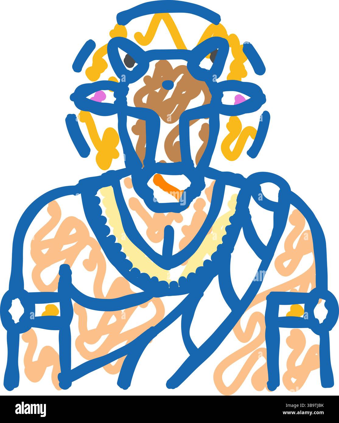 nandi god indian icon doodle illustration Stock Vector Image & Art - Alamy