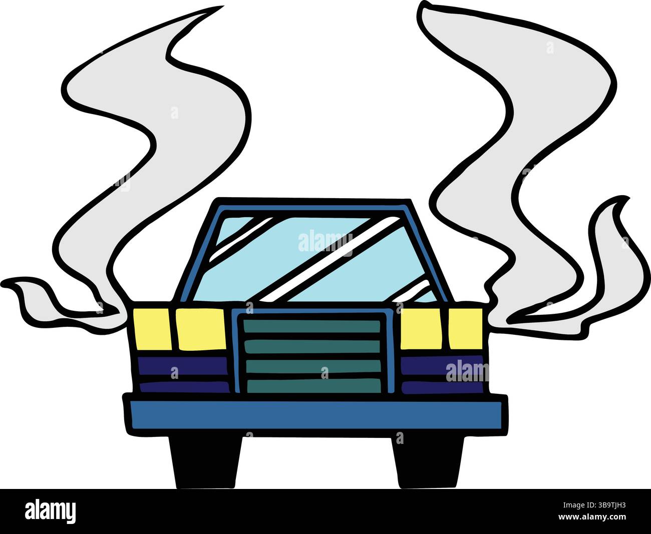 An abstract vector illustration shows a heat rising from a car in ...