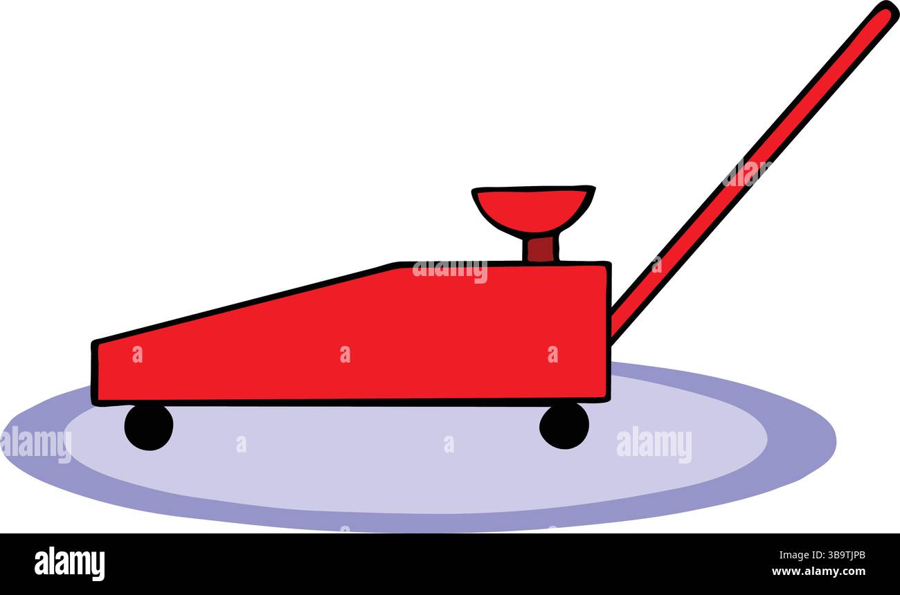 An abstract vector illustration shows a Jack tool to lift the car in ...