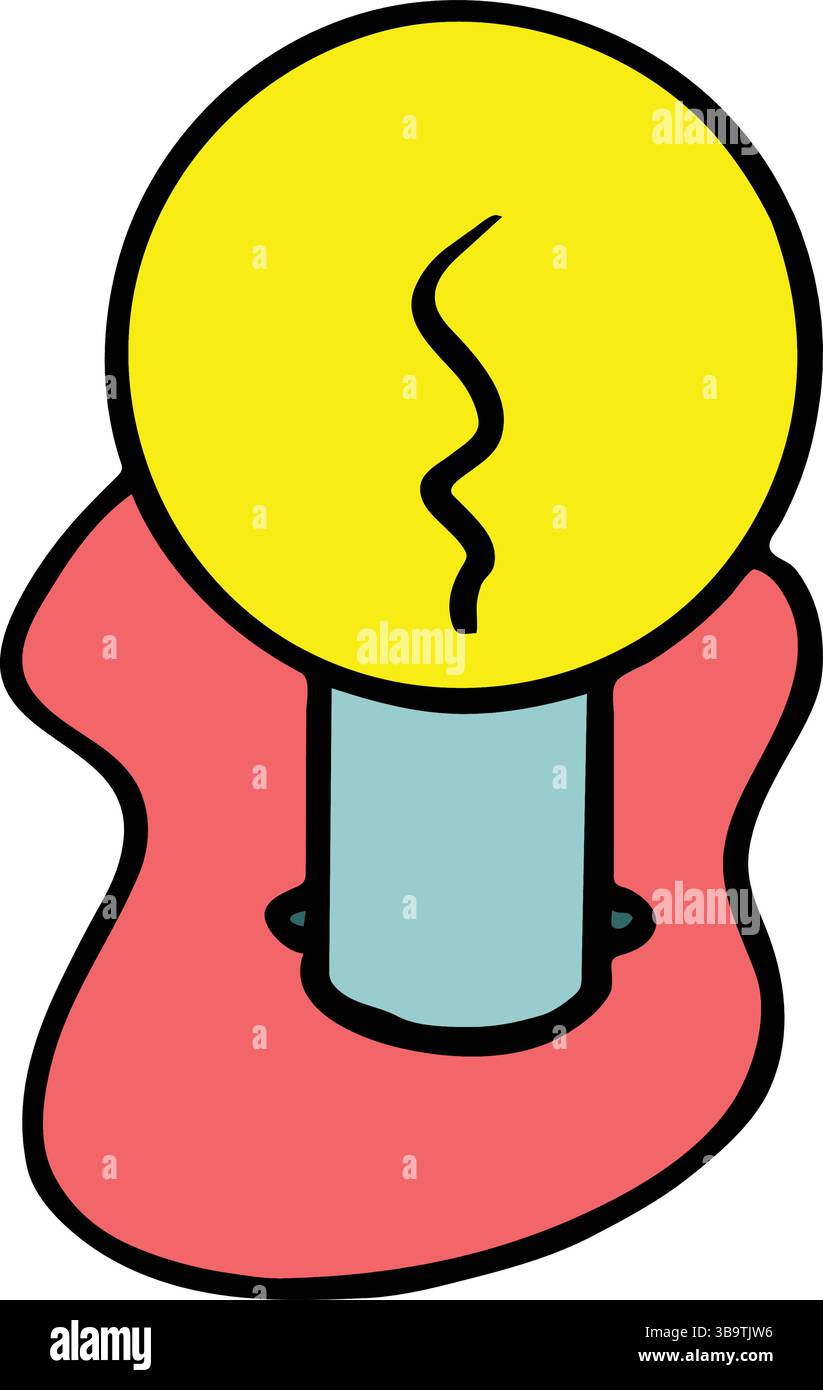 An abstract vector illustration shows a bulb fuse of a car in cartoon ...