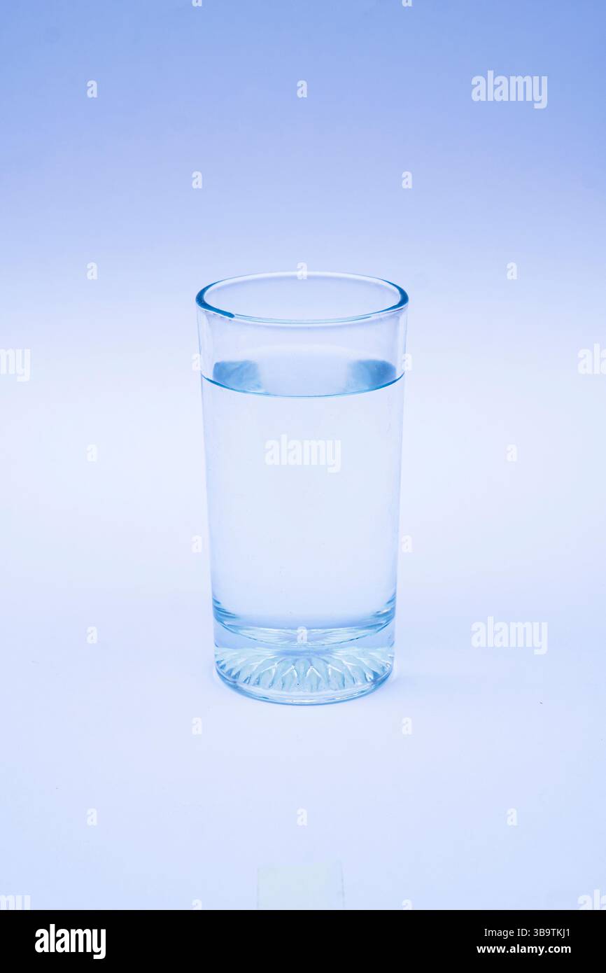 Transparent Glass Filled with Water isolated On white background, The ...