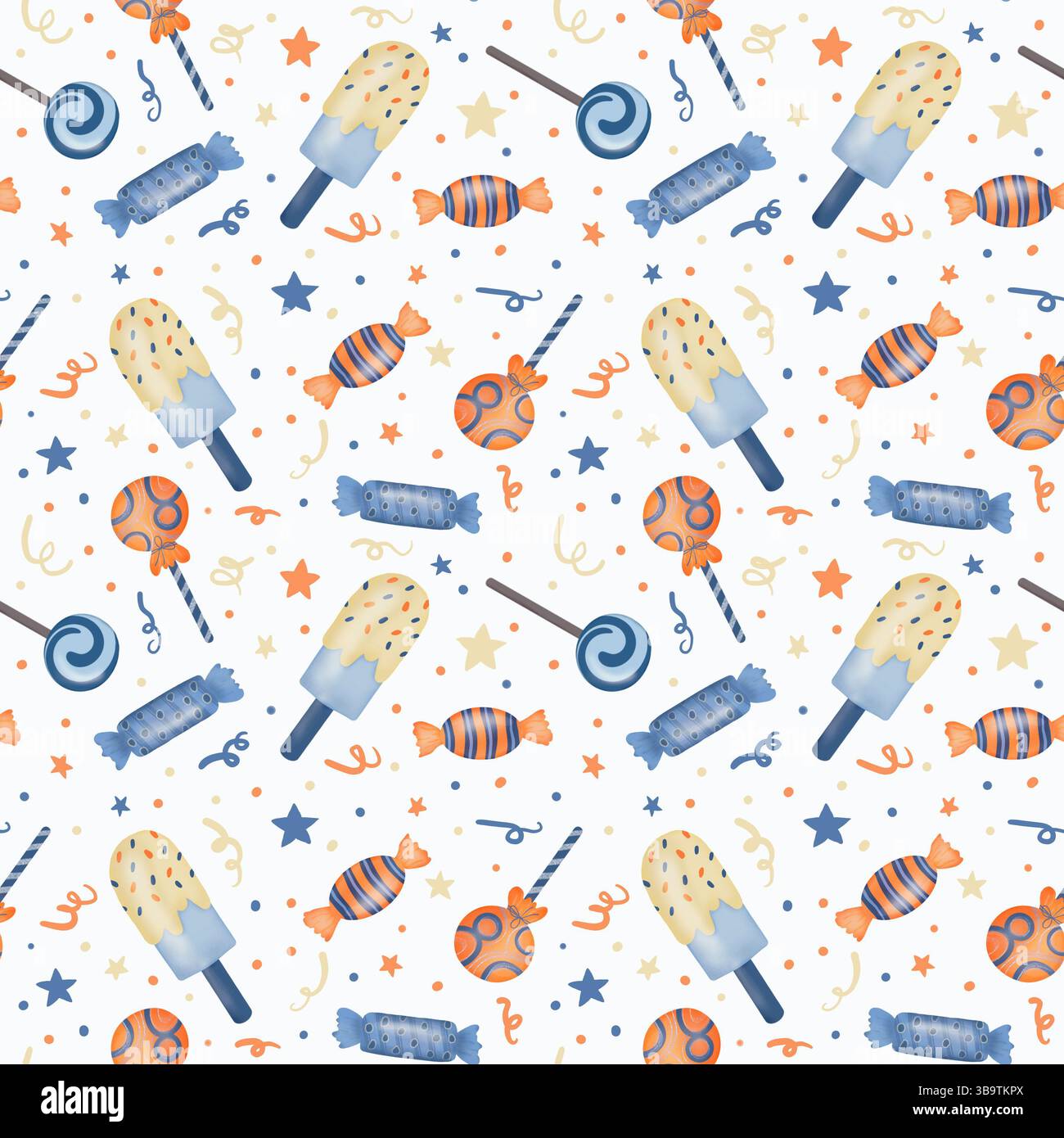 Birthday background,seamless pattern in vinbrant color, hand draw ...
