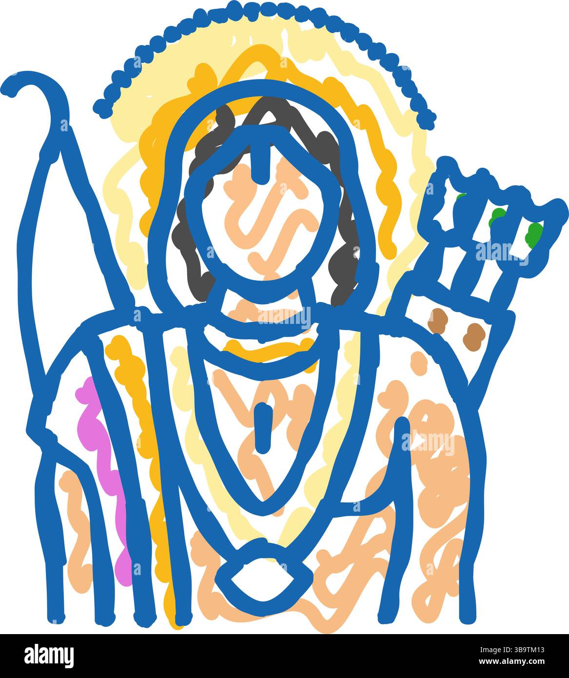 ayyappan god indian icon doodle illustration Stock Vector Image & Art ...