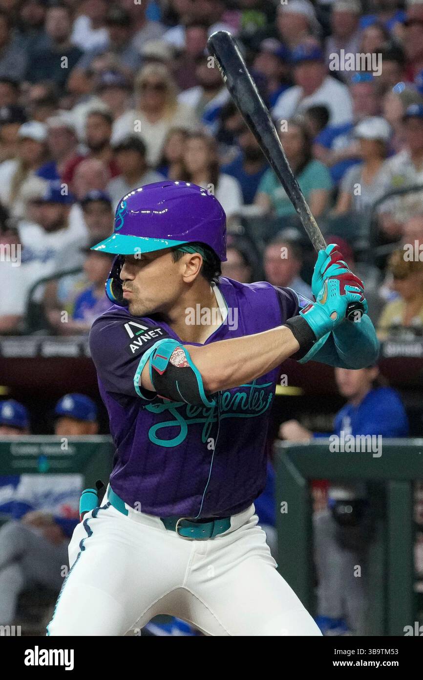 Arizona Diamondbacks outfielder Corbin Carroll (7) hits against the Los ...