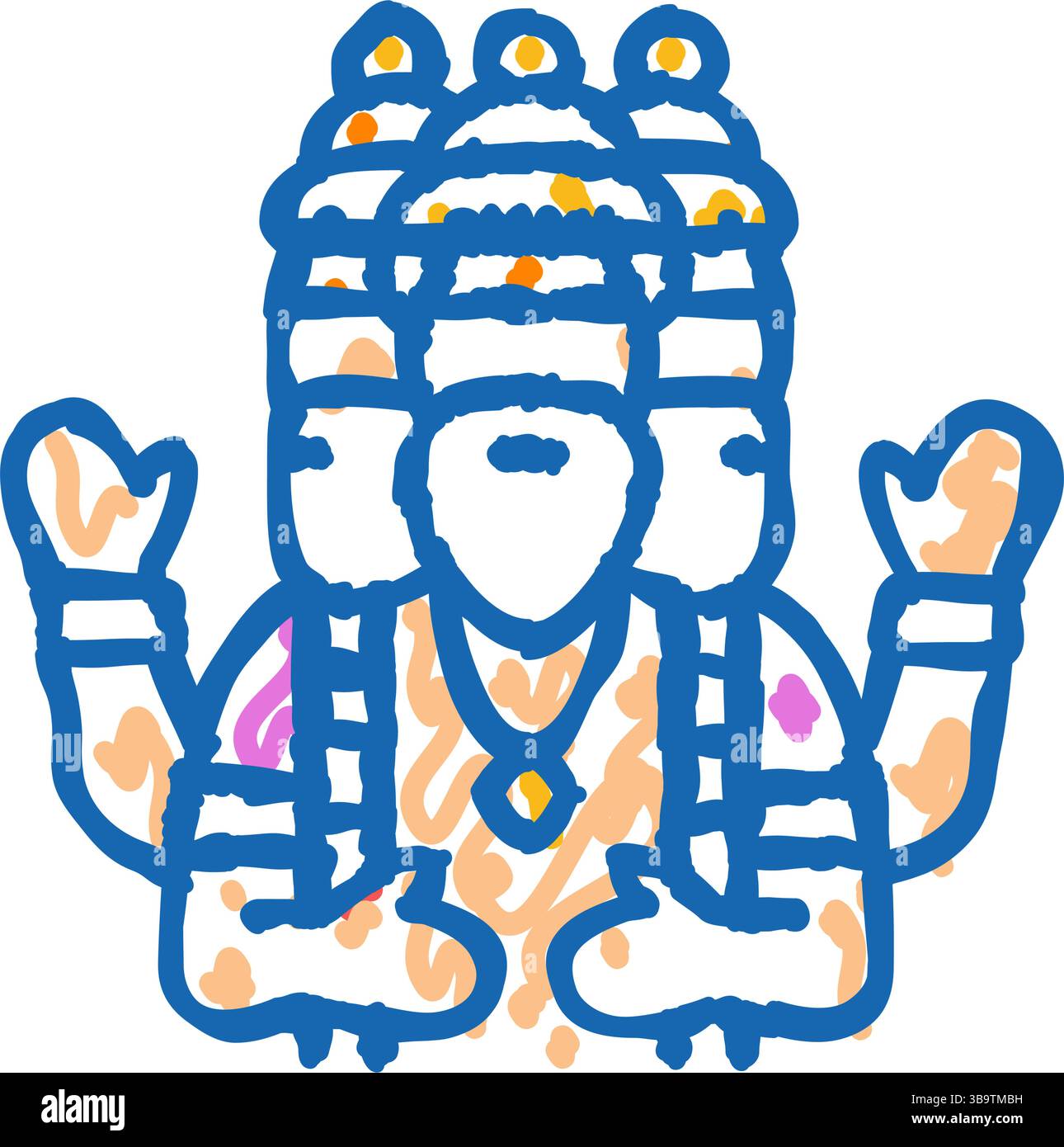 brahma god indian icon doodle illustration Stock Vector Image & Art - Alamy