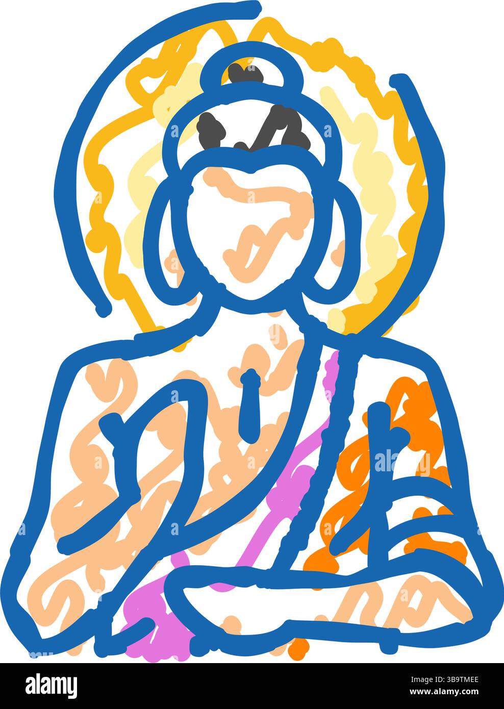 buddha god indian icon doodle illustration Stock Vector Image & Art - Alamy