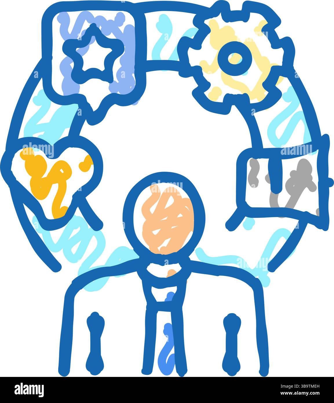 personality traits interview job icon doodle illustration Stock Vector ...