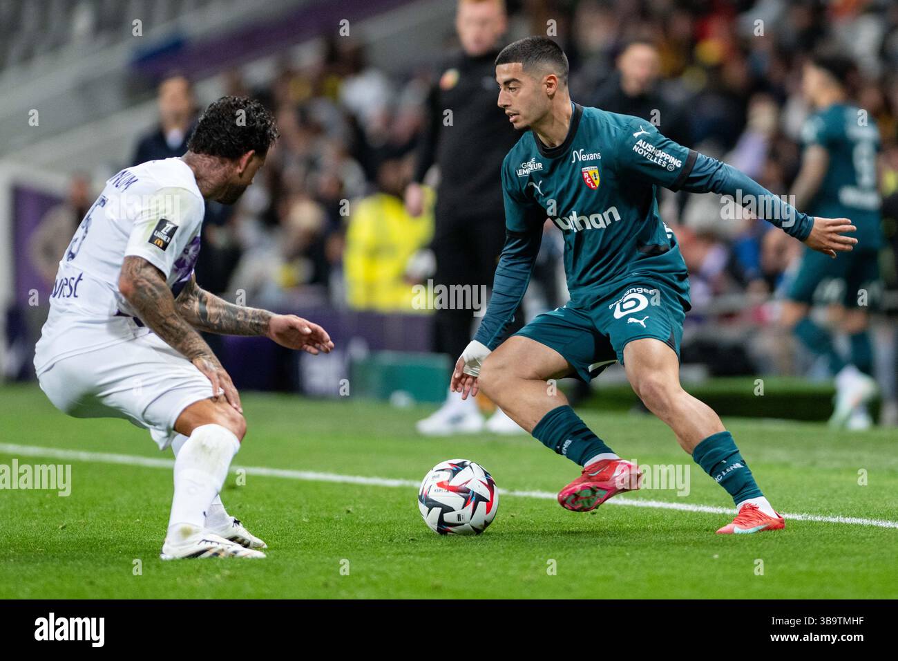 Toulouse, France. 10th May, 2025. Anass Zaroury of Lens during the ...