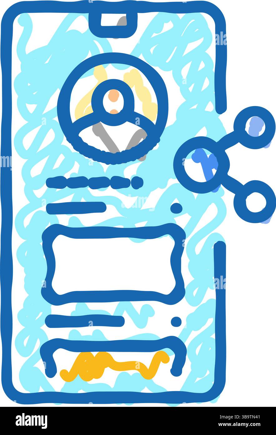social media profile interview job icon doodle illustration Stock ...