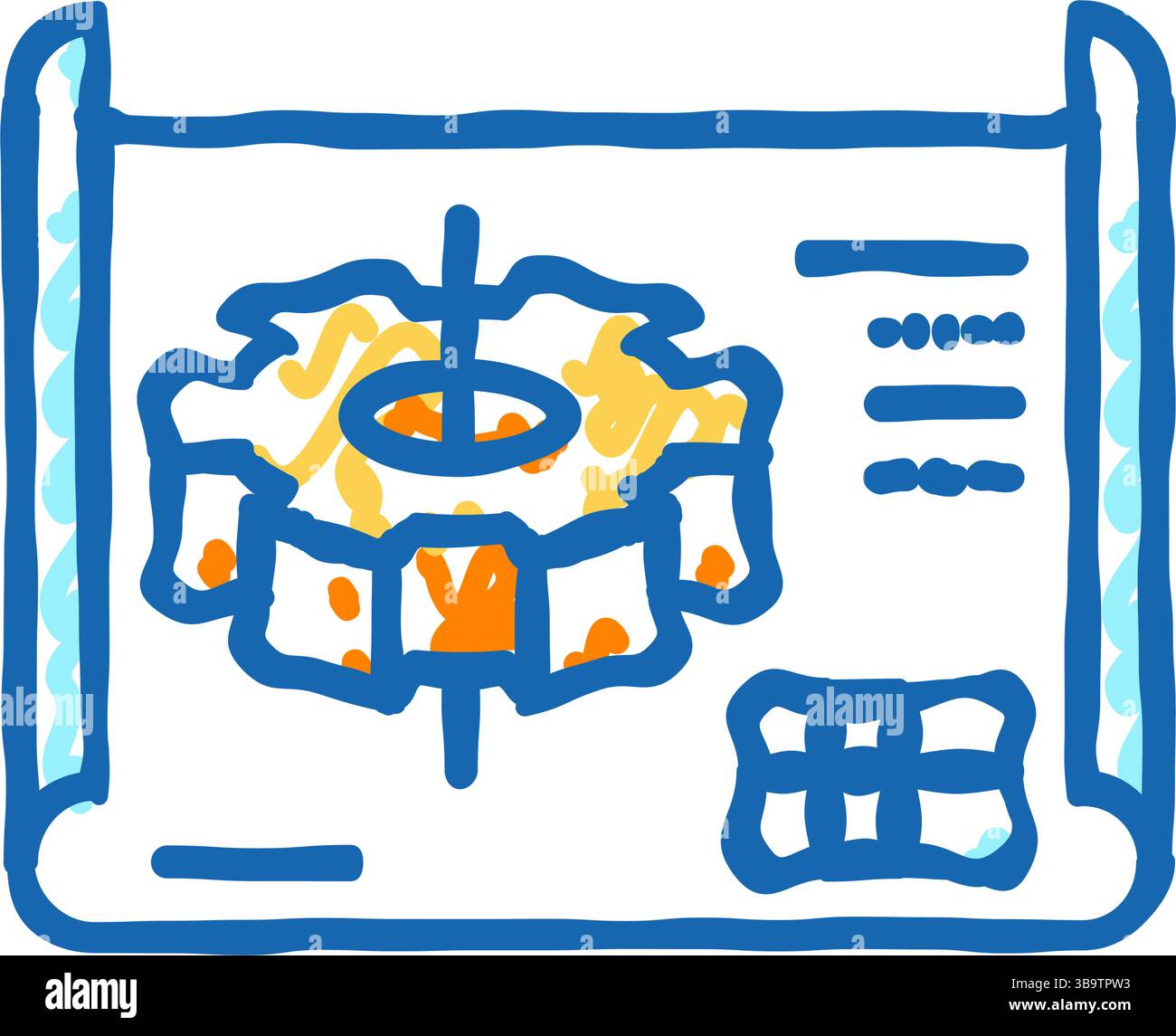 engineering drawing manufacturing engineer icon doodle illustration ...