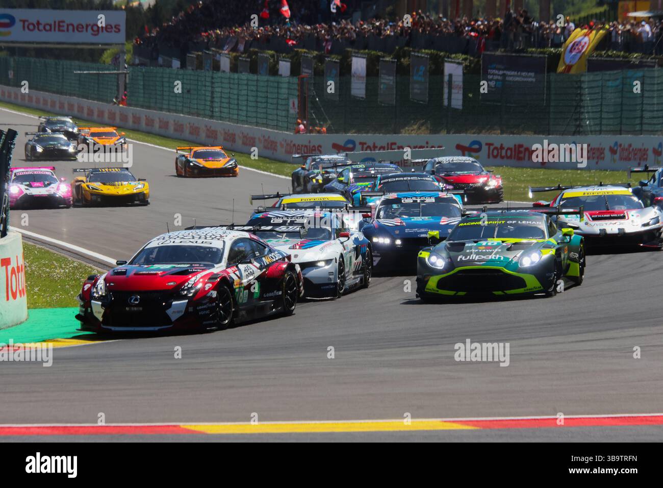 Francorchamps, Belgium. 10th May, 2025. LMGT3 category cars battle into ...