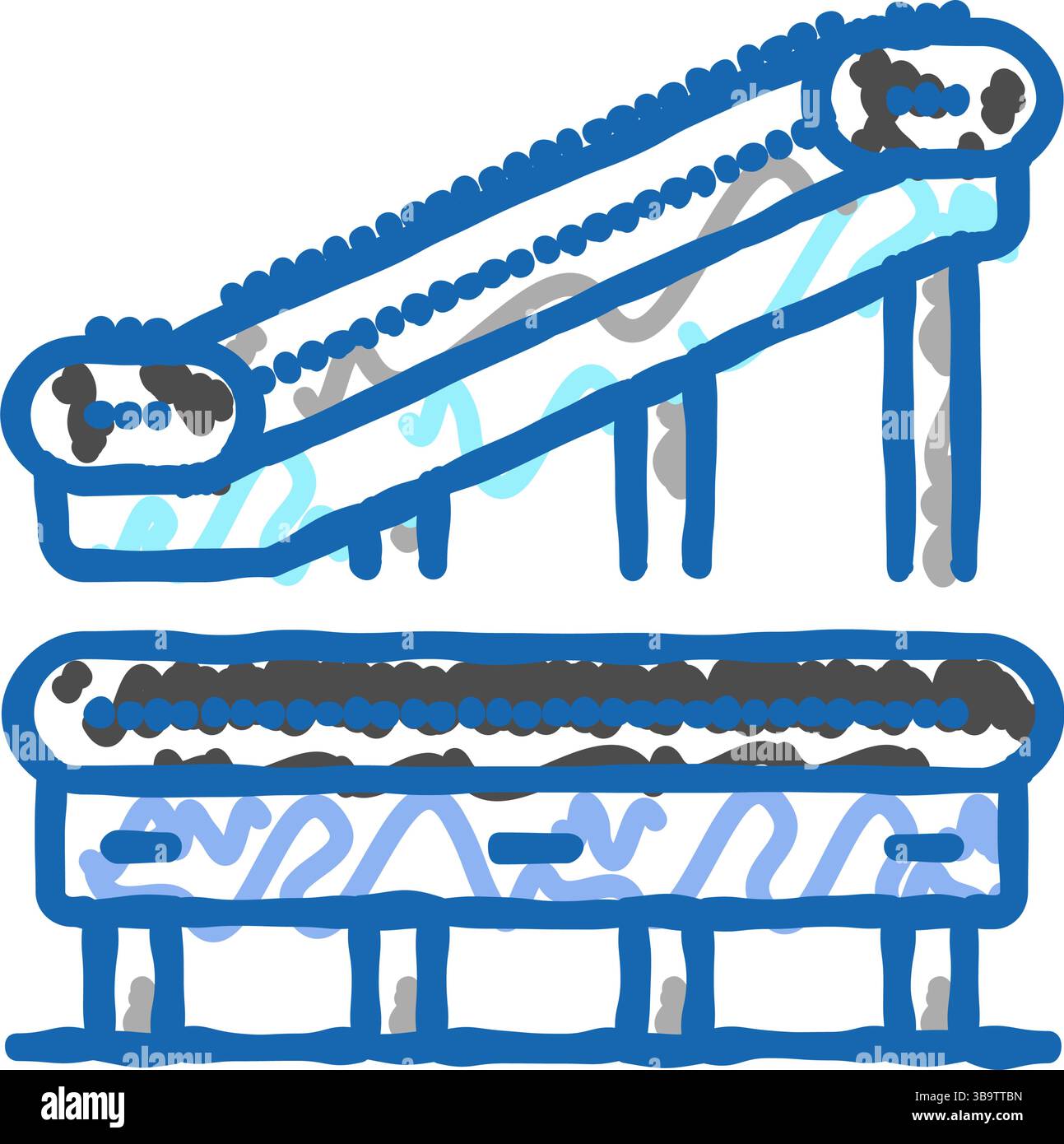 conveyor belt manufacturing engineer icon doodle illustration Stock ...