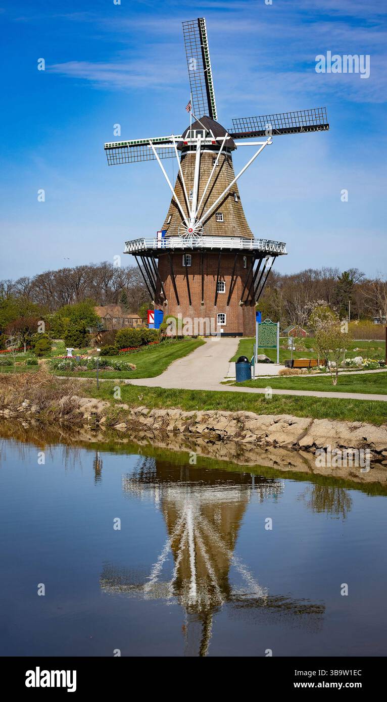 Photo of real Dutch windmill beside water at Windmill Island Gardens in ...