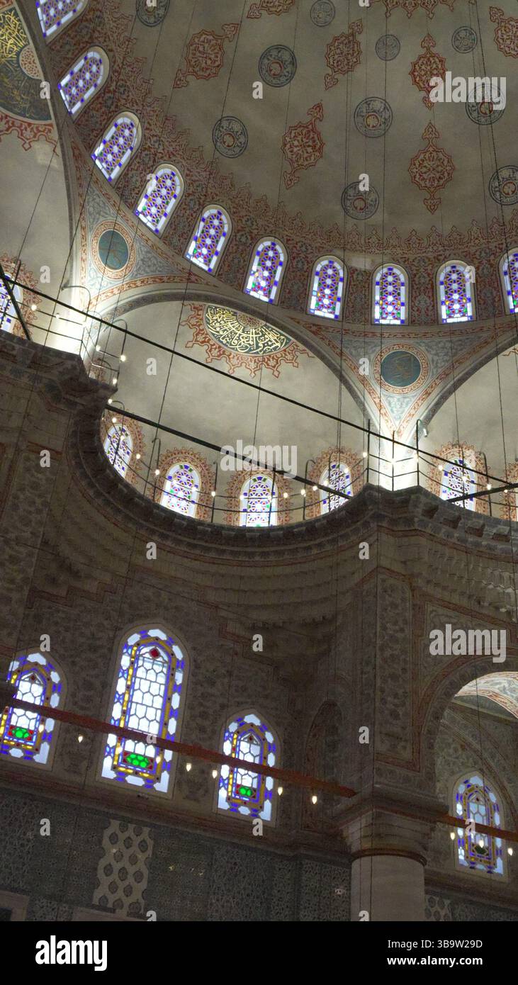 Istanbul Sultanahmet Mosque Interior Dome Windows Islamic Architecture ...
