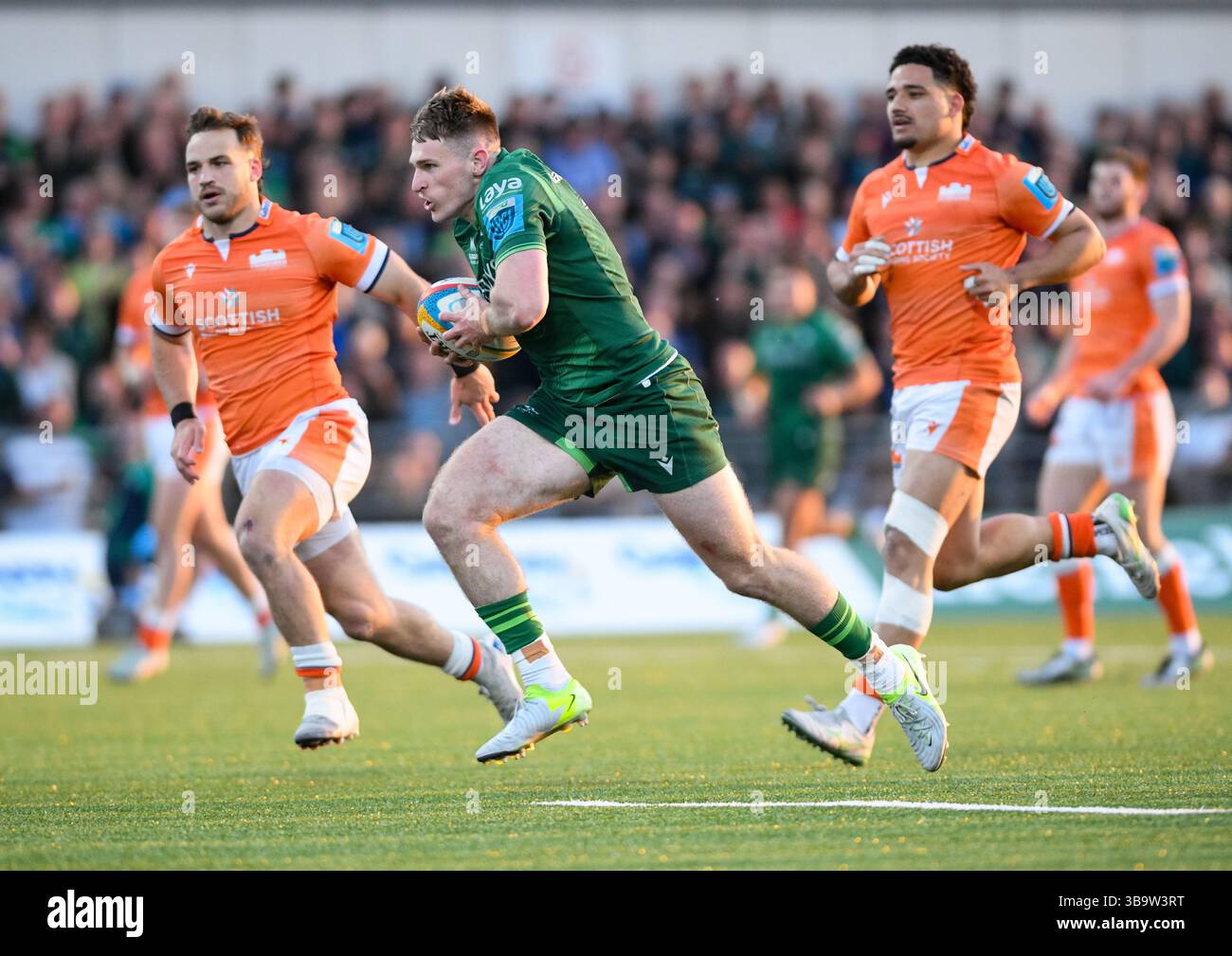 Galway, Ireland. 10th May, 2025. Connacht's Finn Treacy in action ...