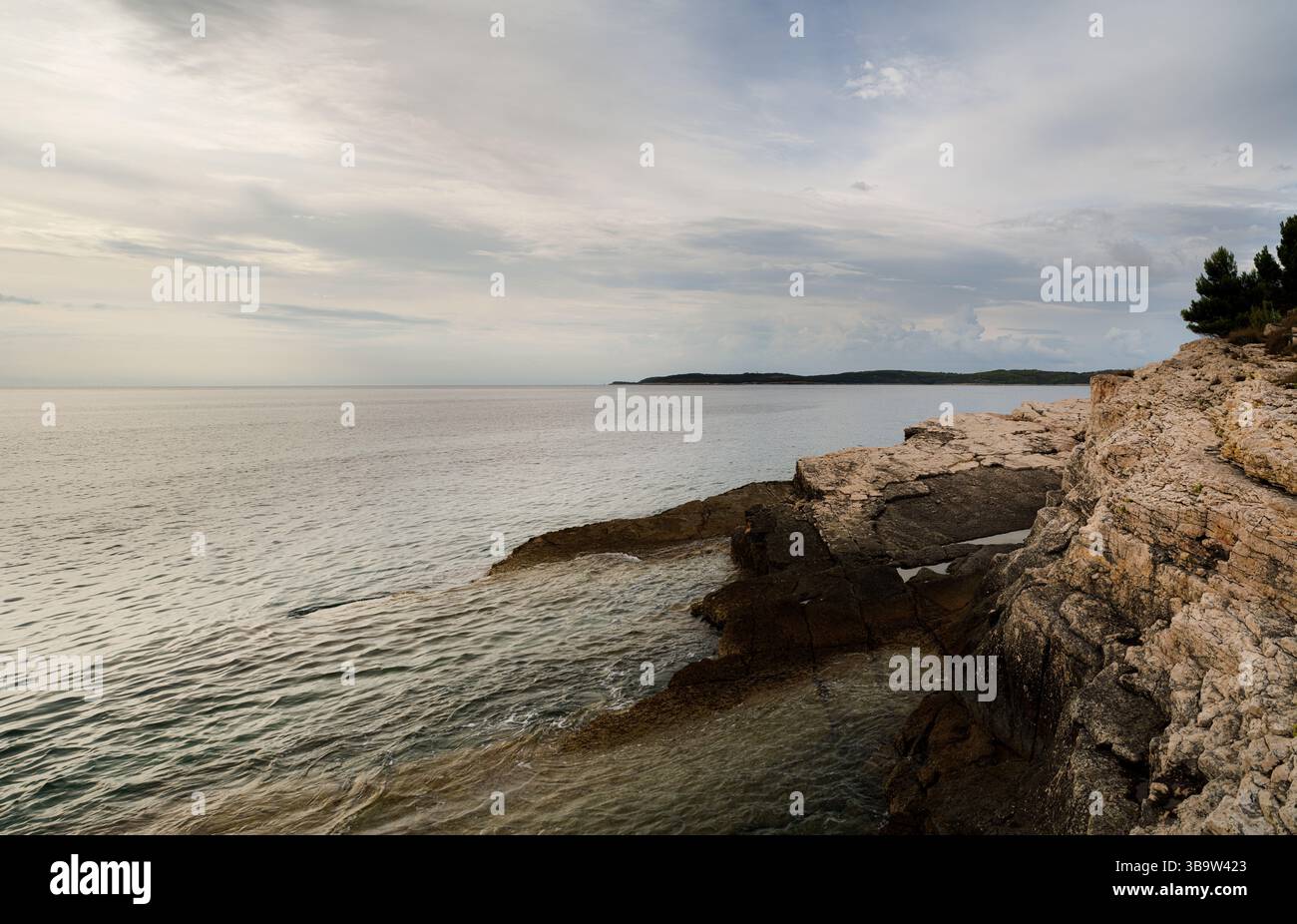 The rugged limestone landscape of the Kamenjak National Park on the ...